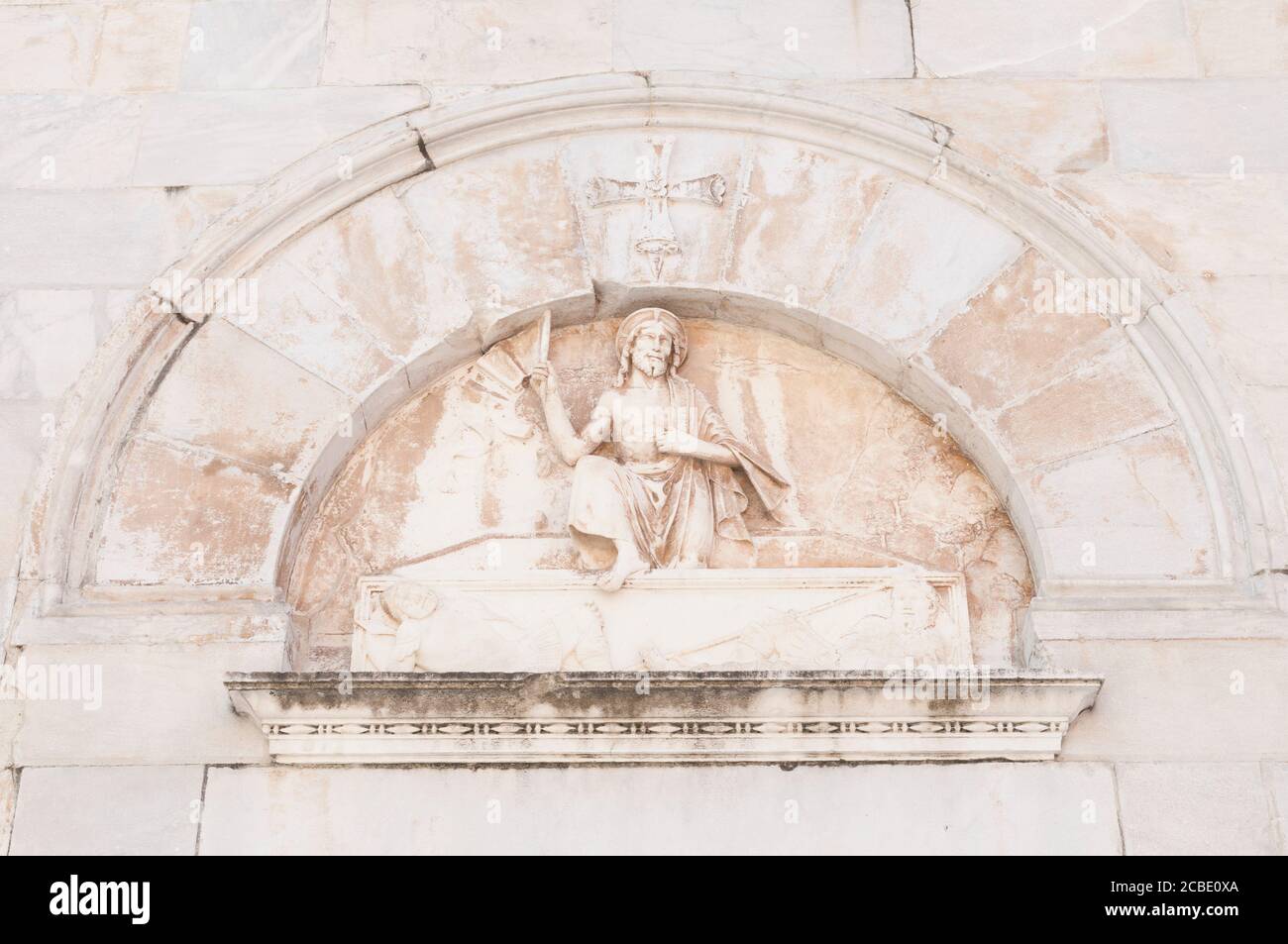 Bas-relief depicting the resurrection of Jesus on the facade of the ...