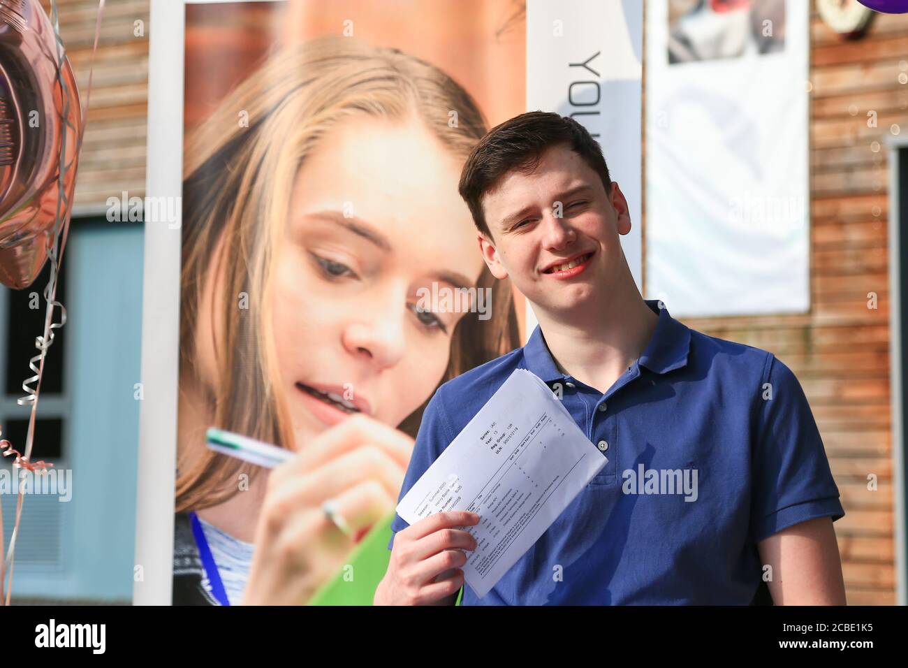 Sixth form student with A Level results, England UK Stock Photo - Alamy