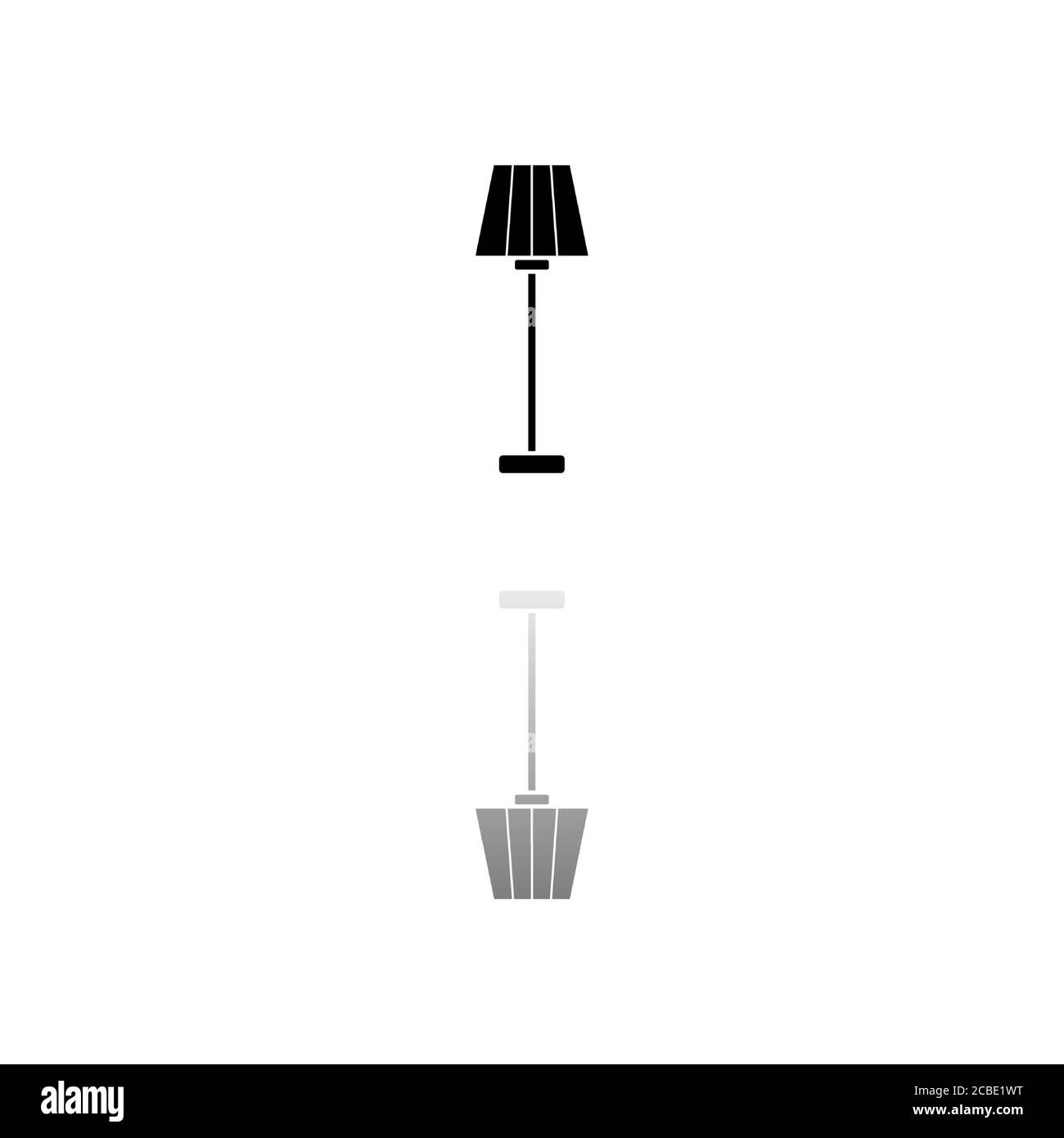 Floor lamp. Black symbol on white background. Simple illustration. Flat ...