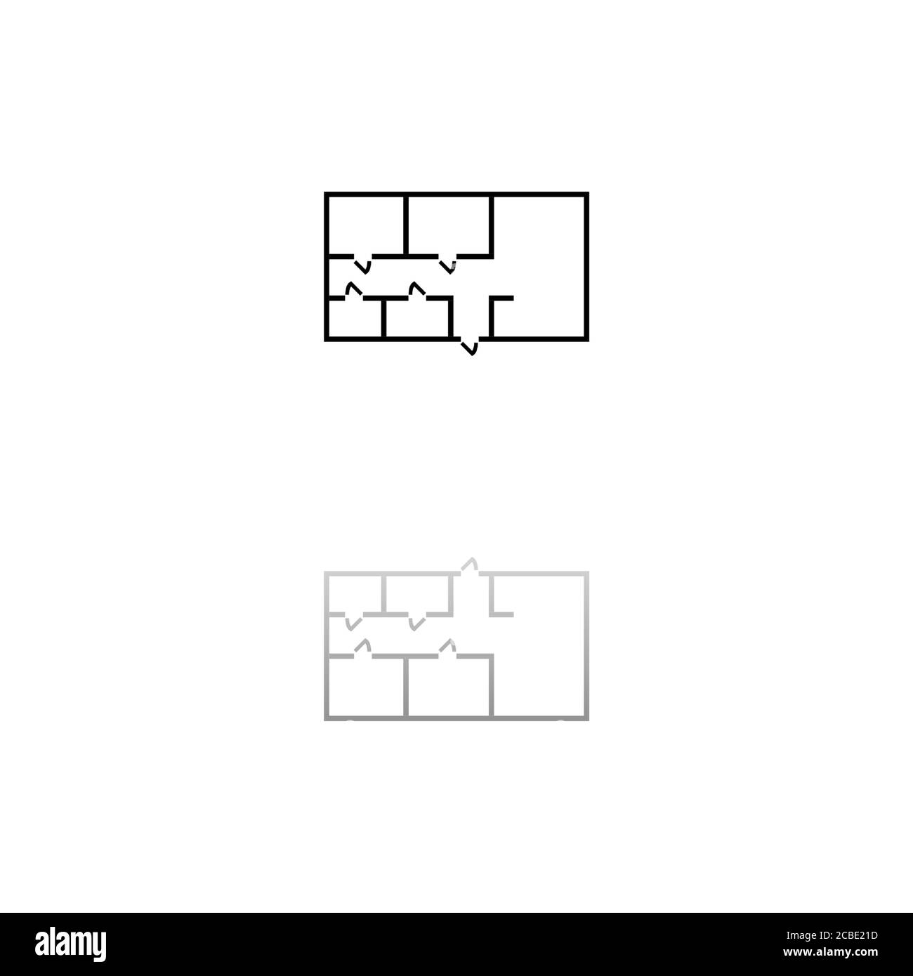 Room plan icon in Black and White Stock Photos & Images - Alamy