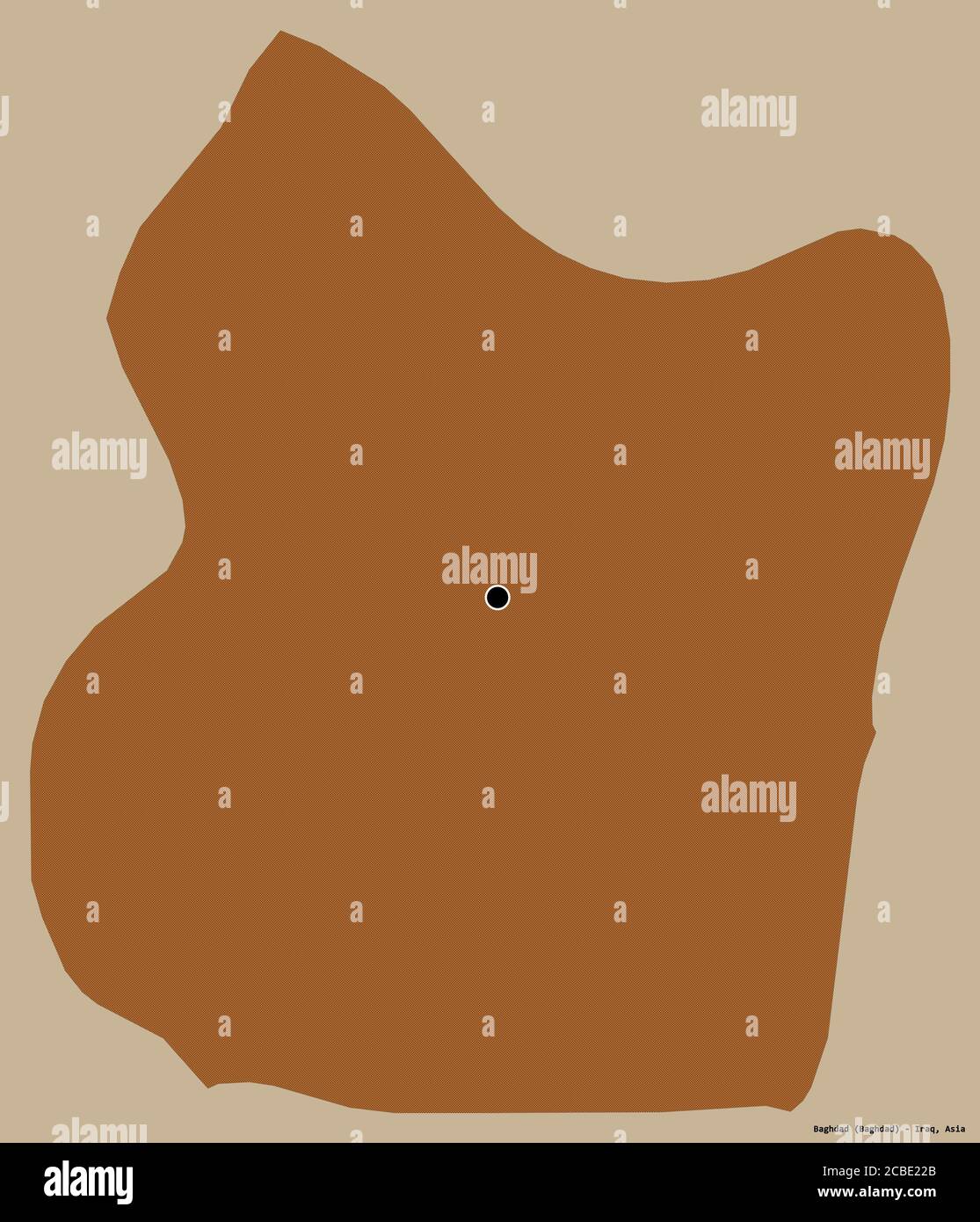 Shape of Baghdad, province of Iraq, with its capital isolated on a ...