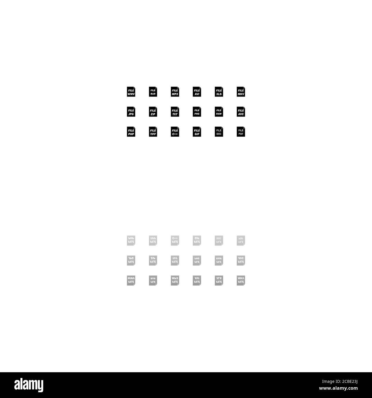 File extensions. Black symbol on white background. Simple illustration ...