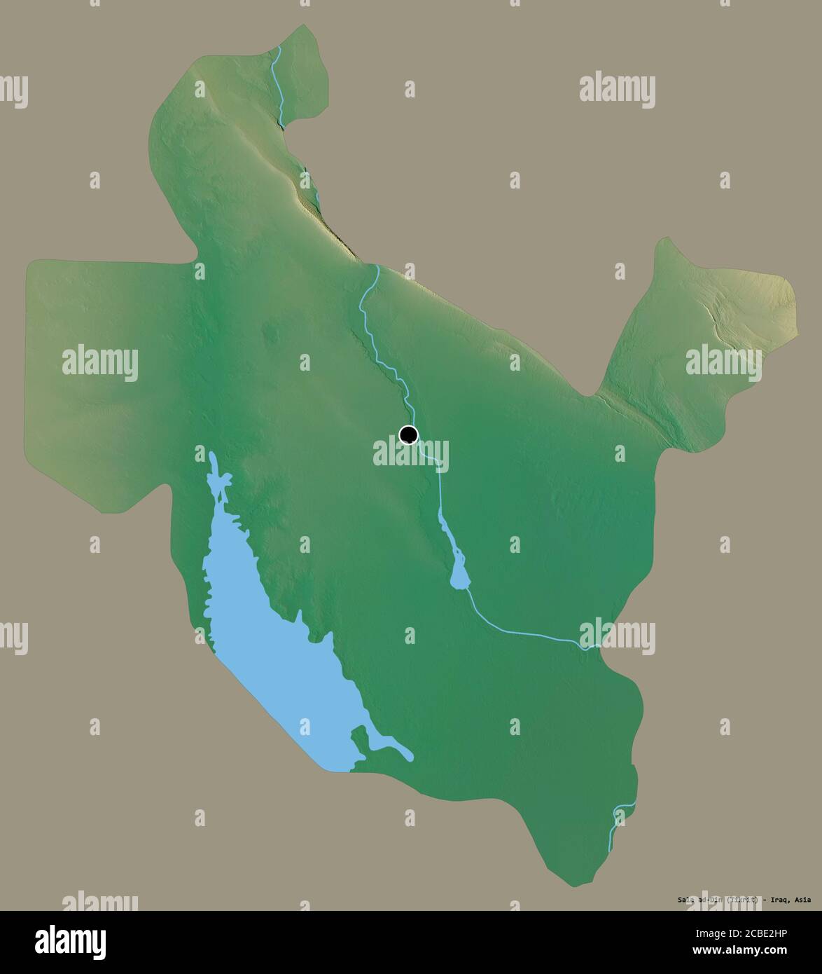 Shape of Sala ad-Din, province of Iraq, with its capital isolated on a ...