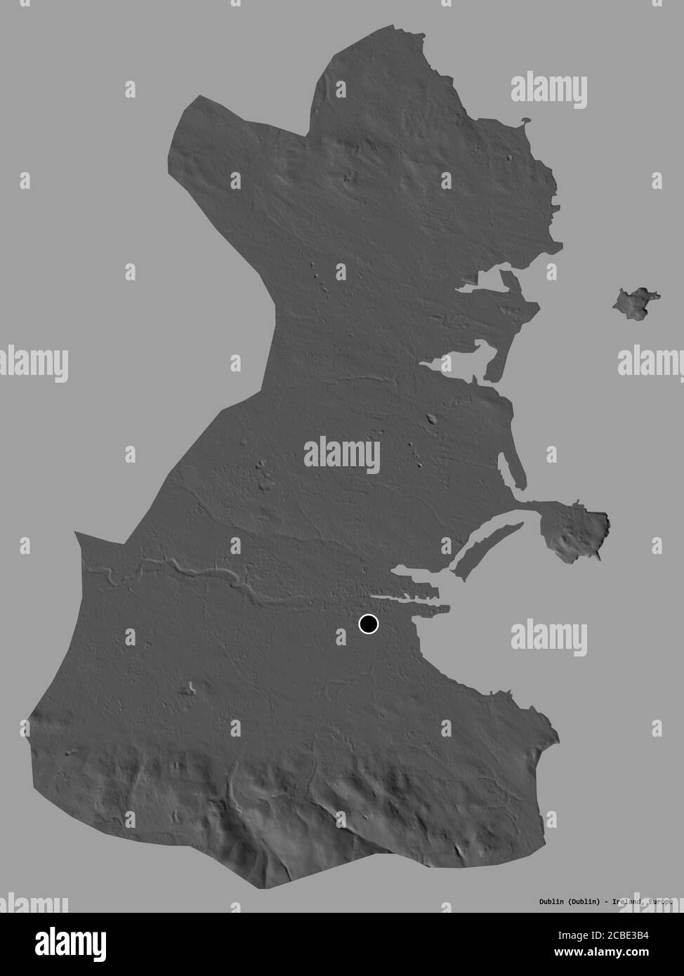 Shape of Dublin, county of Ireland, with its capital isolated on a ...