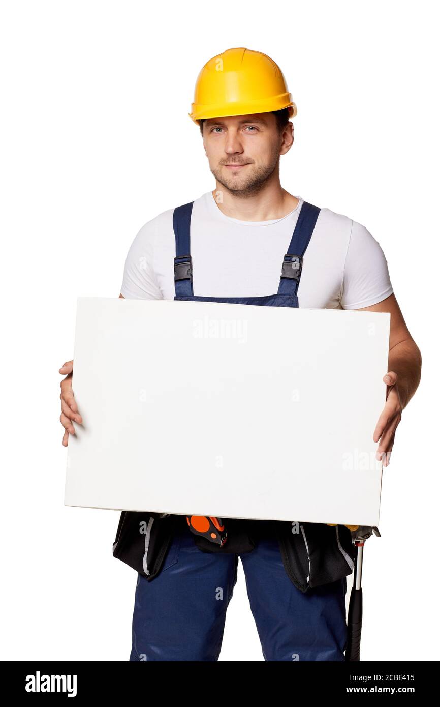Handyman service poster man Cut Out Stock Images & Pictures - Alamy