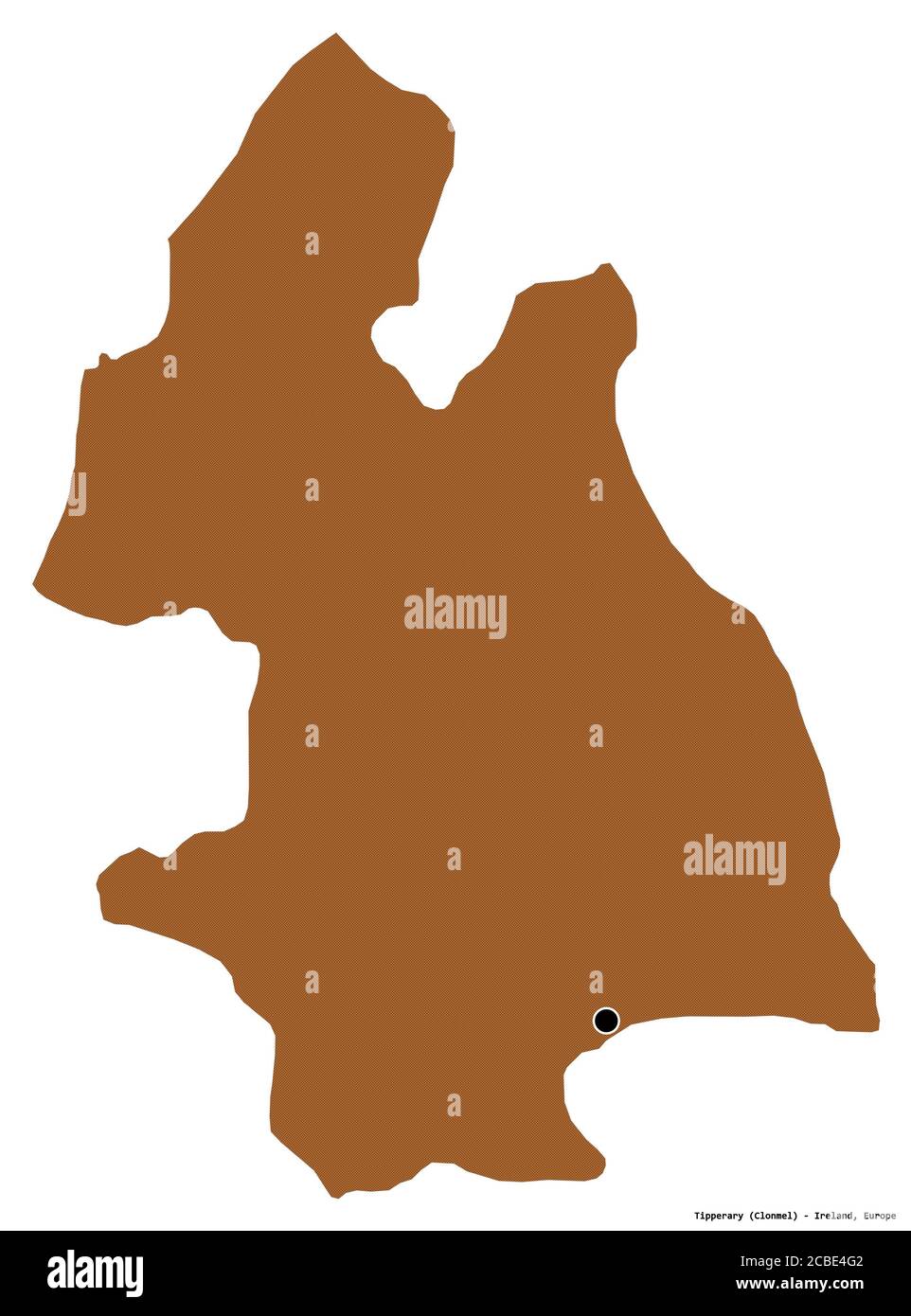 Shape of Tipperary, county of Ireland, with its capital isolated on ...