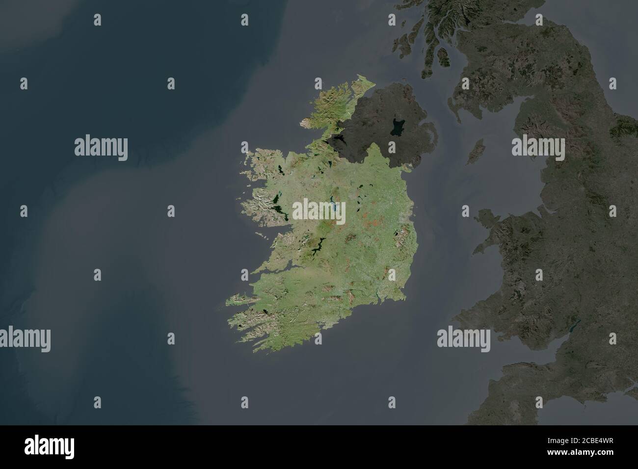Shape of Ireland separated by the desaturation of neighboring areas ...