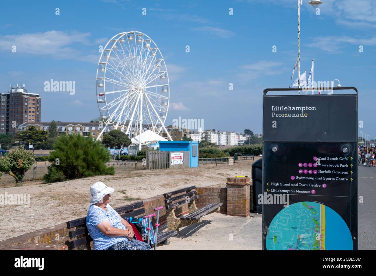 Littlehampton, West Sussex, UK, August 12, 2020. Littlehampton ...