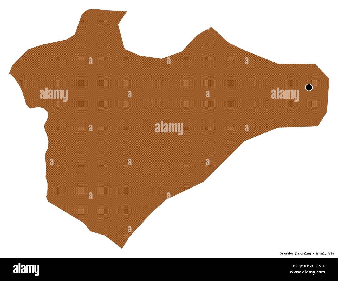 Shape of Jerusalem, district of Israel, with its capital isolated on ...