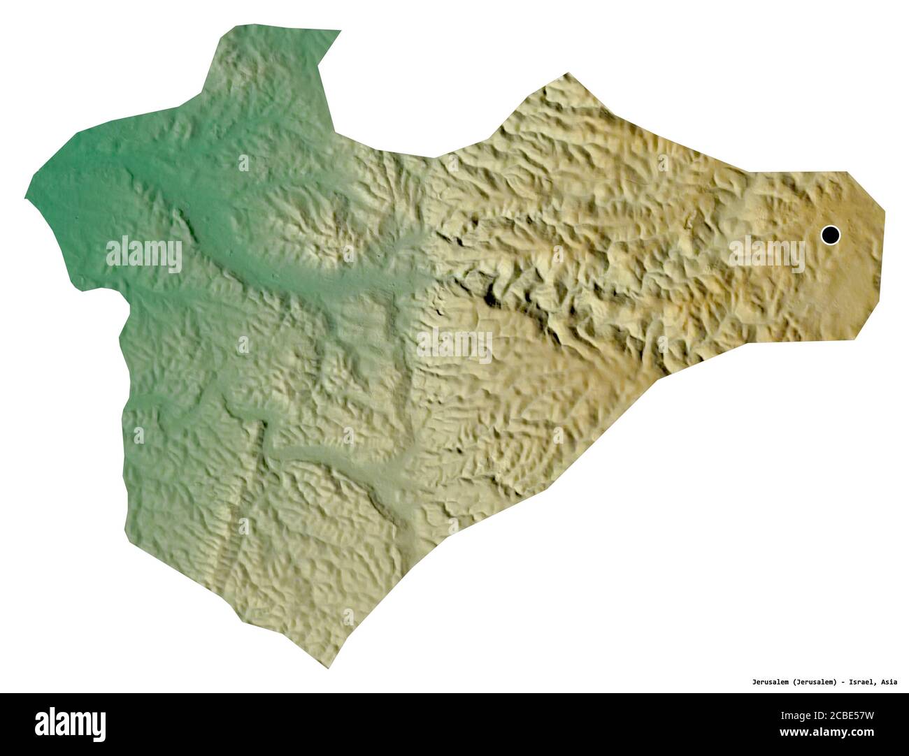 Shape of Jerusalem, district of Israel, with its capital isolated on ...