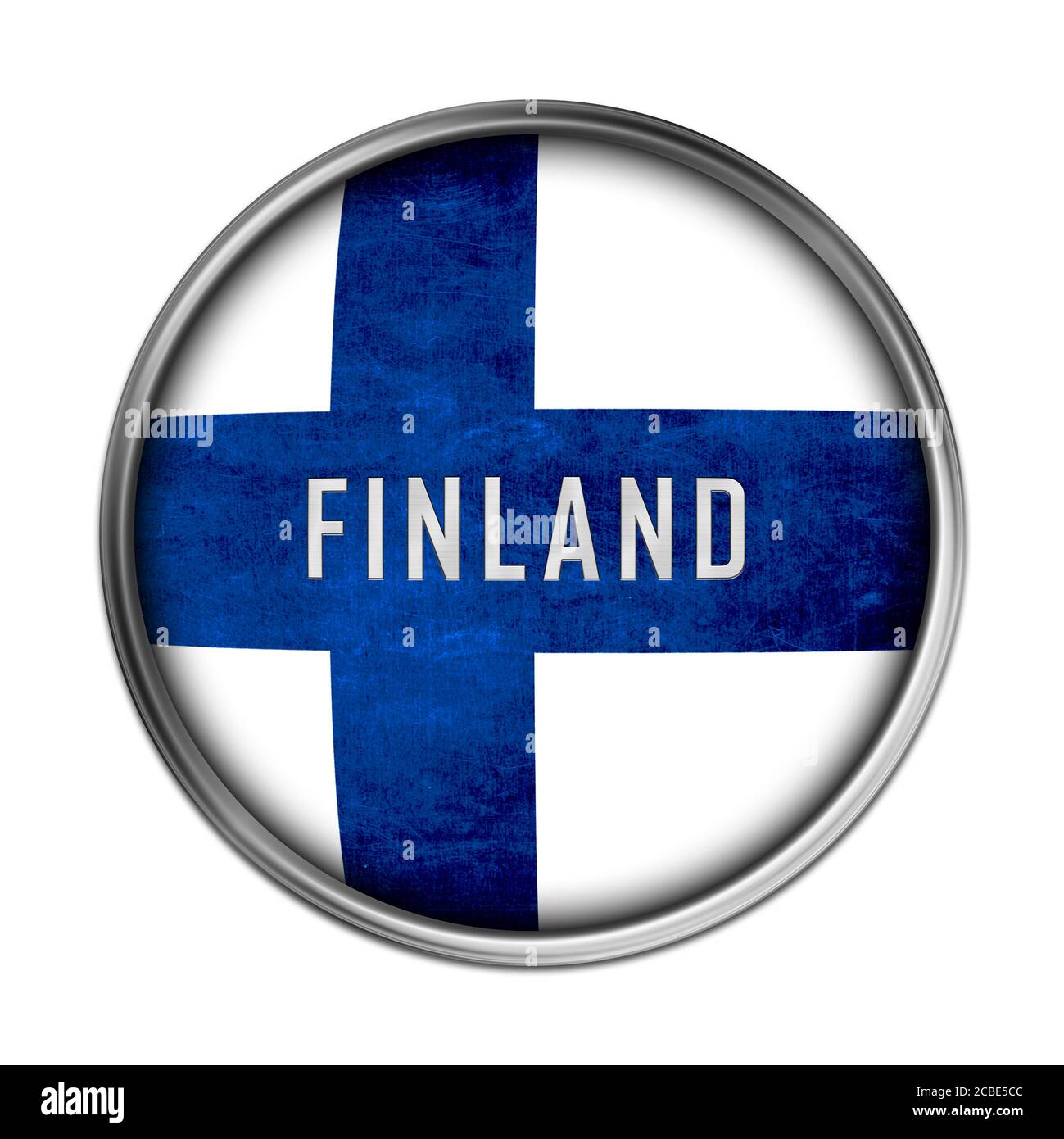 Finnish flag button Stock Photo - Alamy