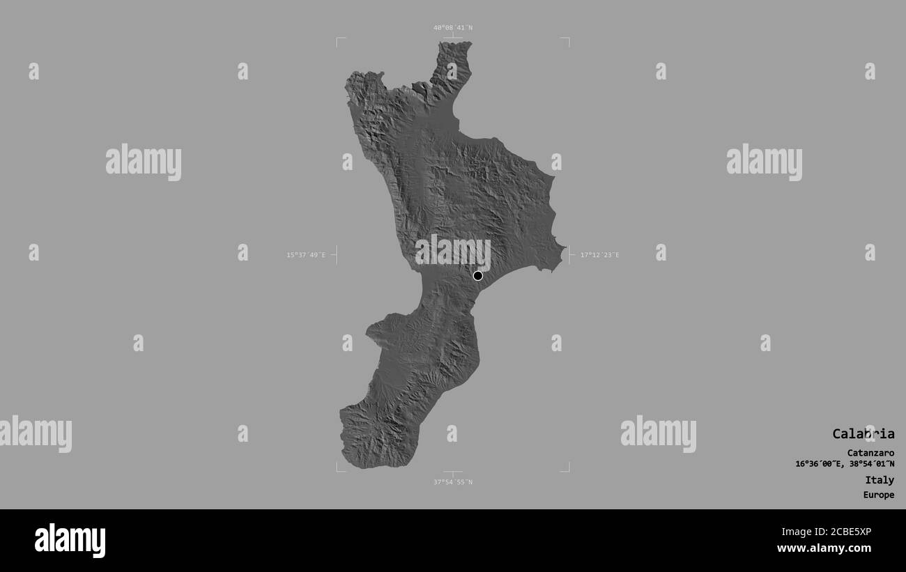Calabria region map Black and White Stock Photos & Images - Alamy