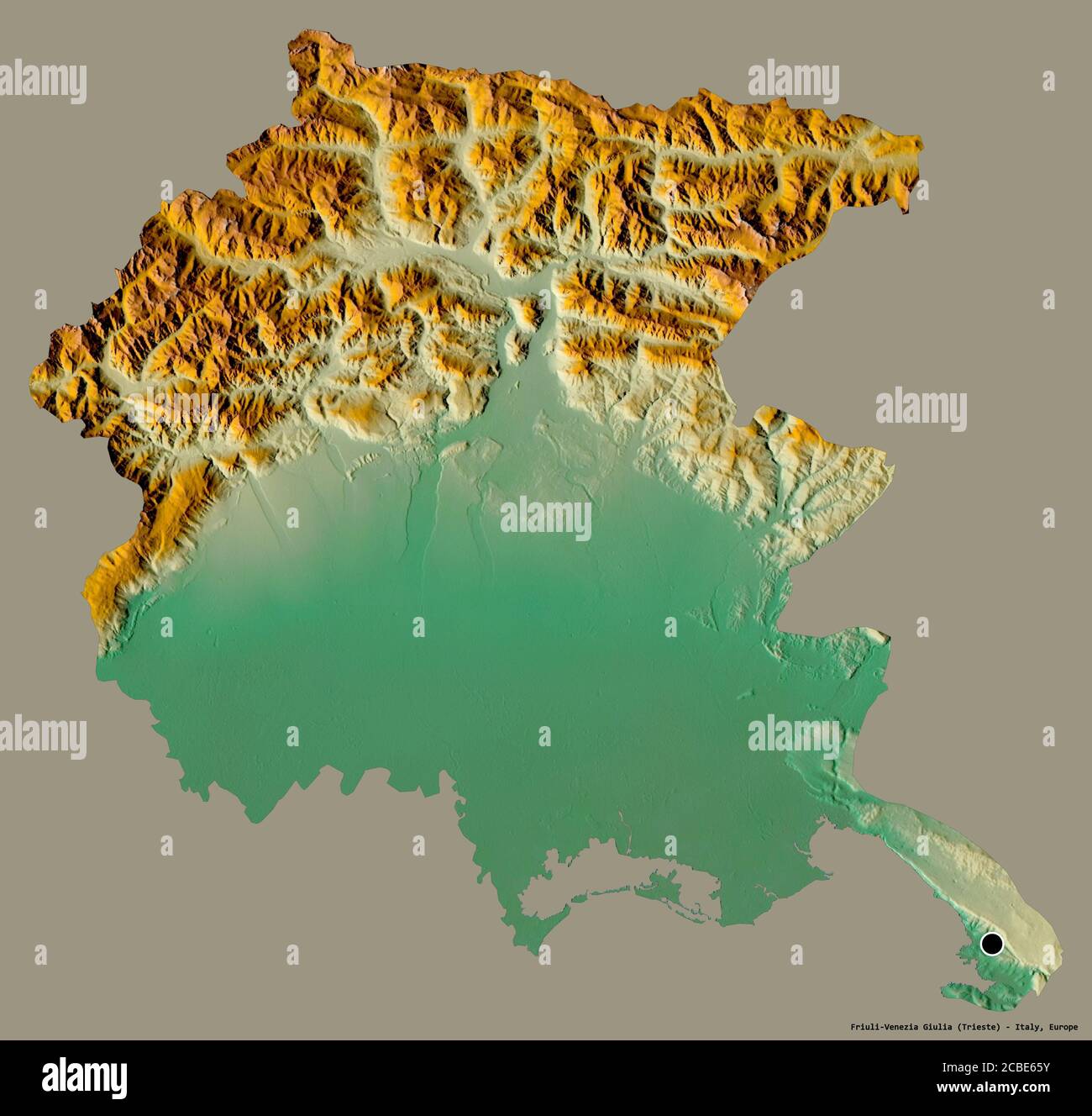 Shape of Friuli-Venezia Giulia, autonomous region of Italy, with its ...