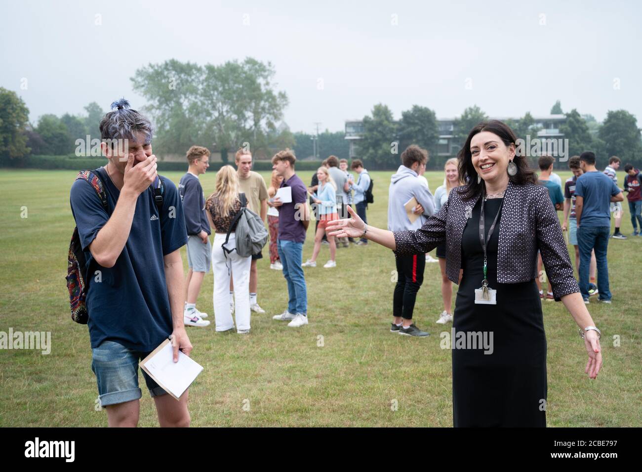 Oxford, UK. 13th Aug, 2020. Magdalen College School A Level results ...