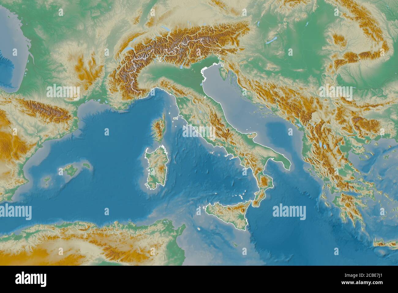 Map italy relief atlas hi-res stock photography and images - Alamy