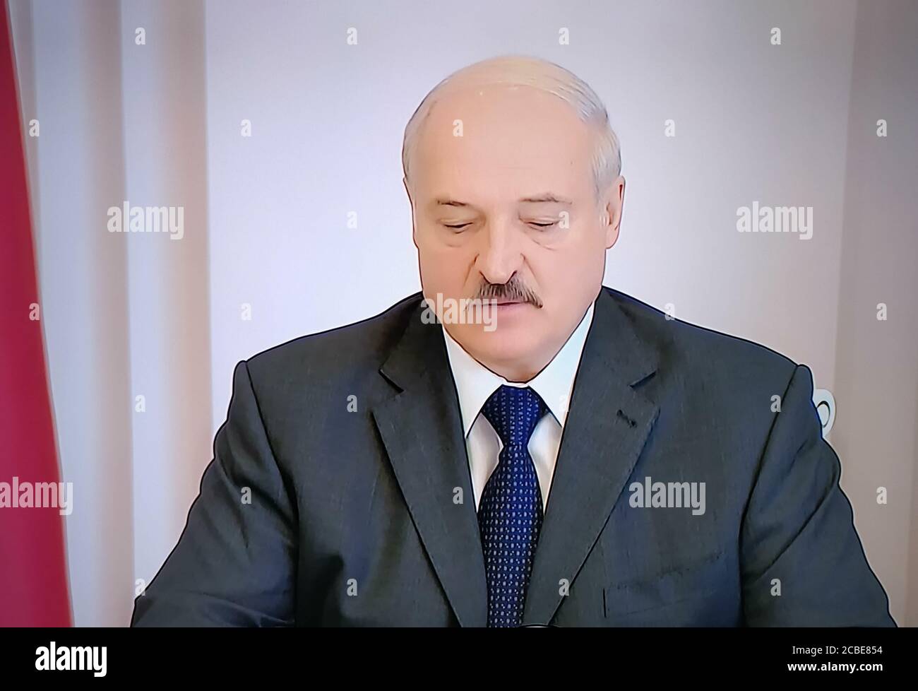 President of Belarus Alexander Lukashenko. Photo from the TV screen 08 ...