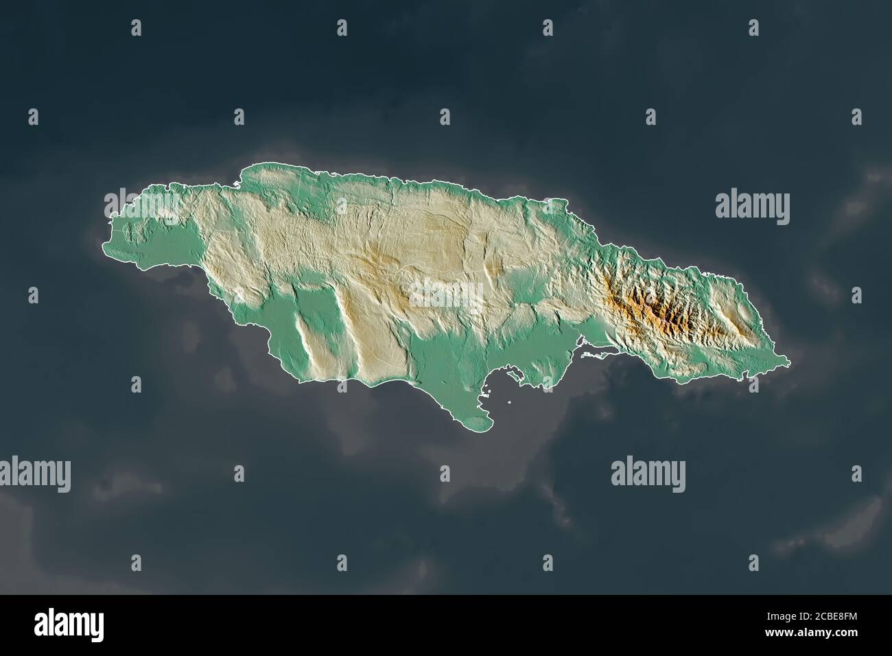 Jamaica relief map hi-res stock photography and images - Alamy