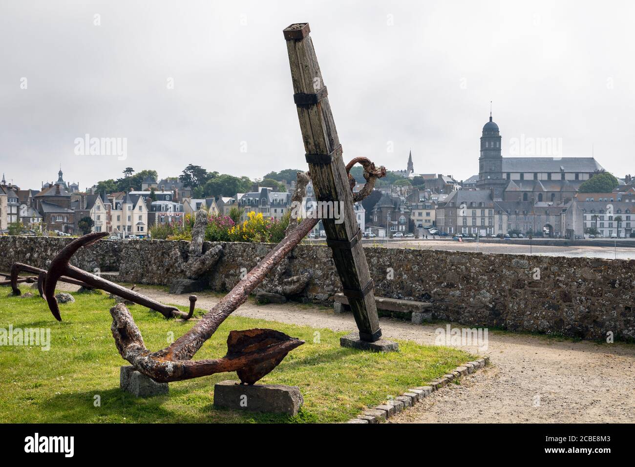 Old anchors in the grounds of the Solidor Tower which houses the Musée ...