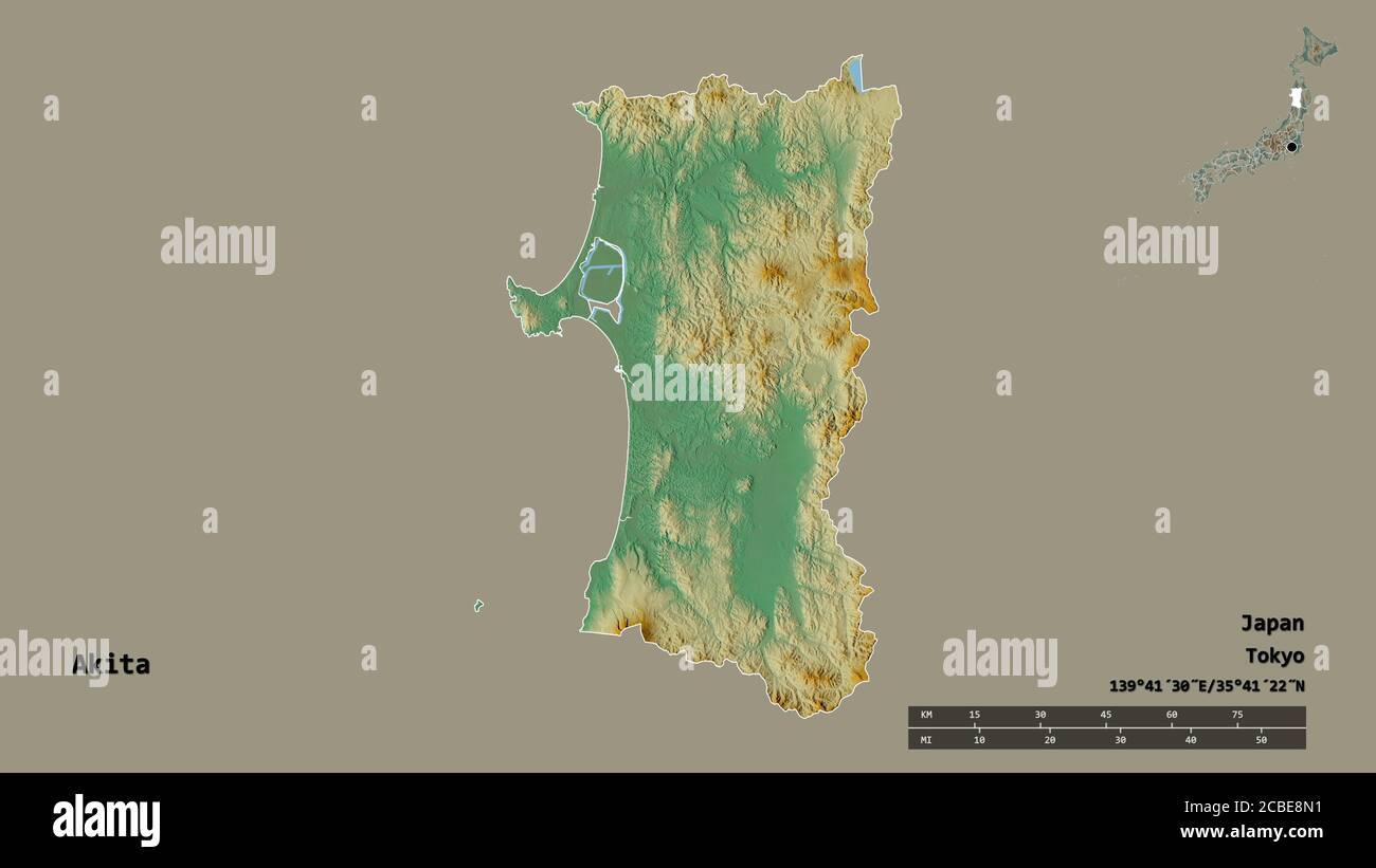 Akita japan map hi-res stock photography and images - Alamy