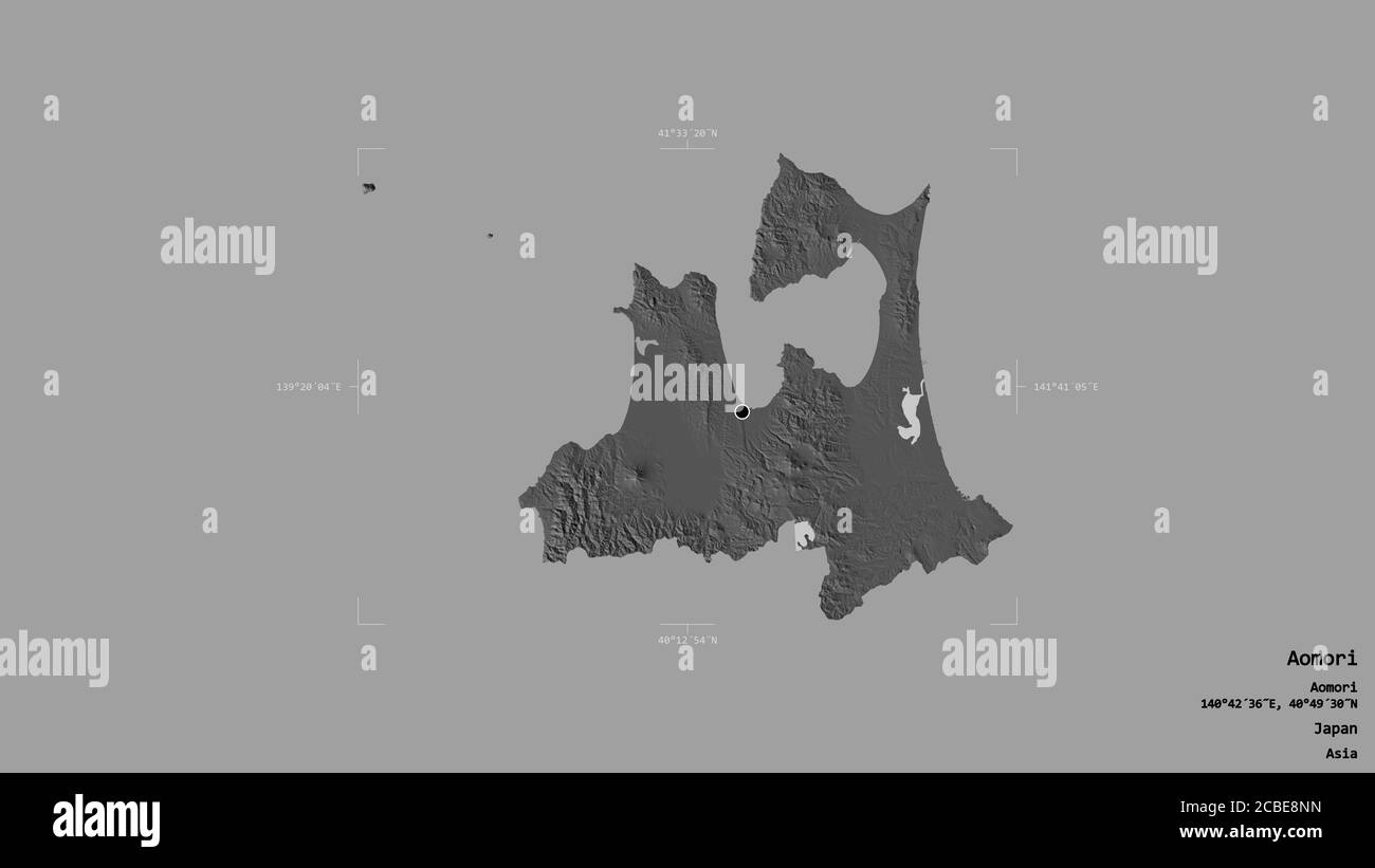 Area of Aomori, prefecture of Japan, isolated on a solid background in ...