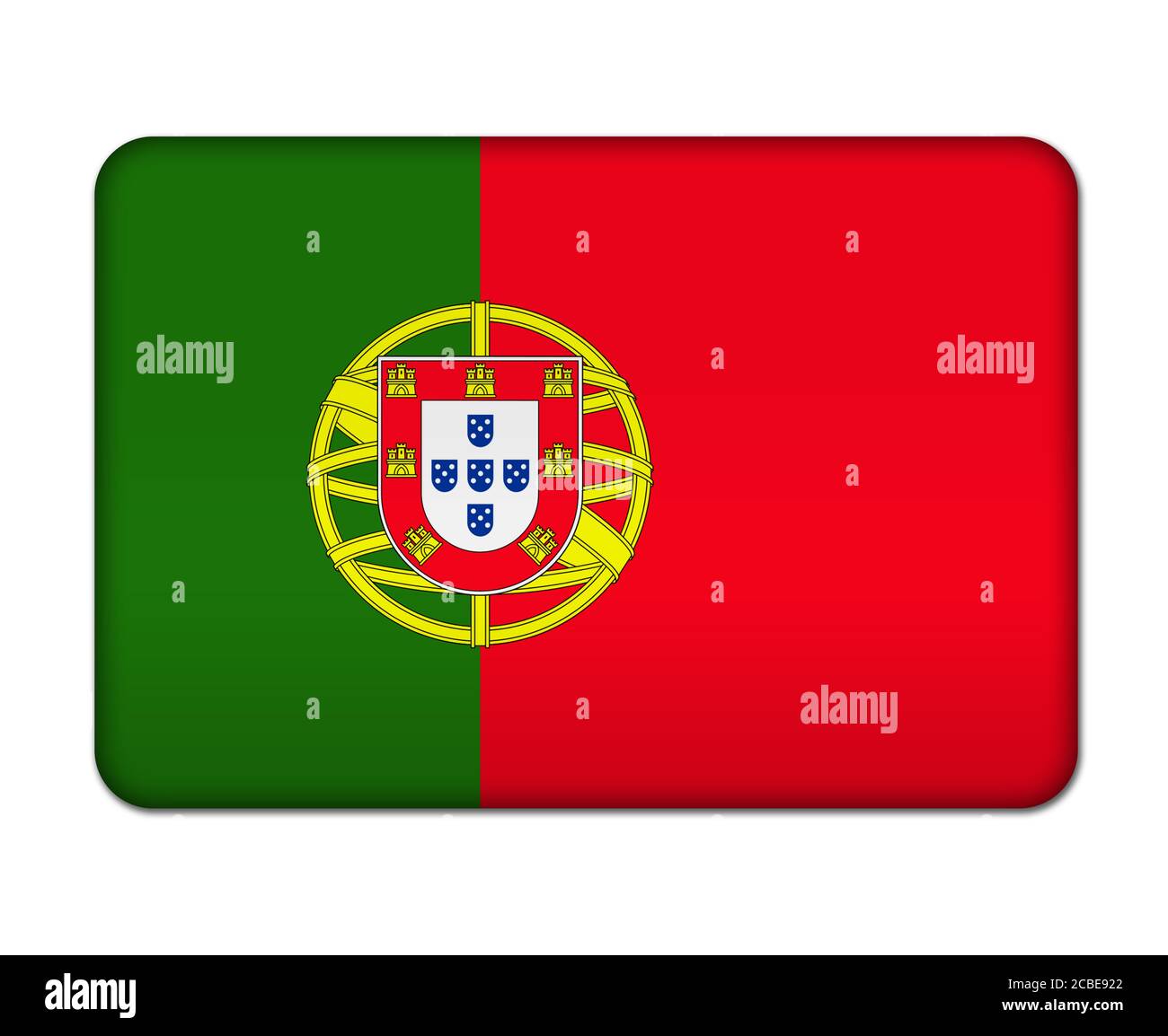 Portugal icon flag button Stock Photo - Alamy