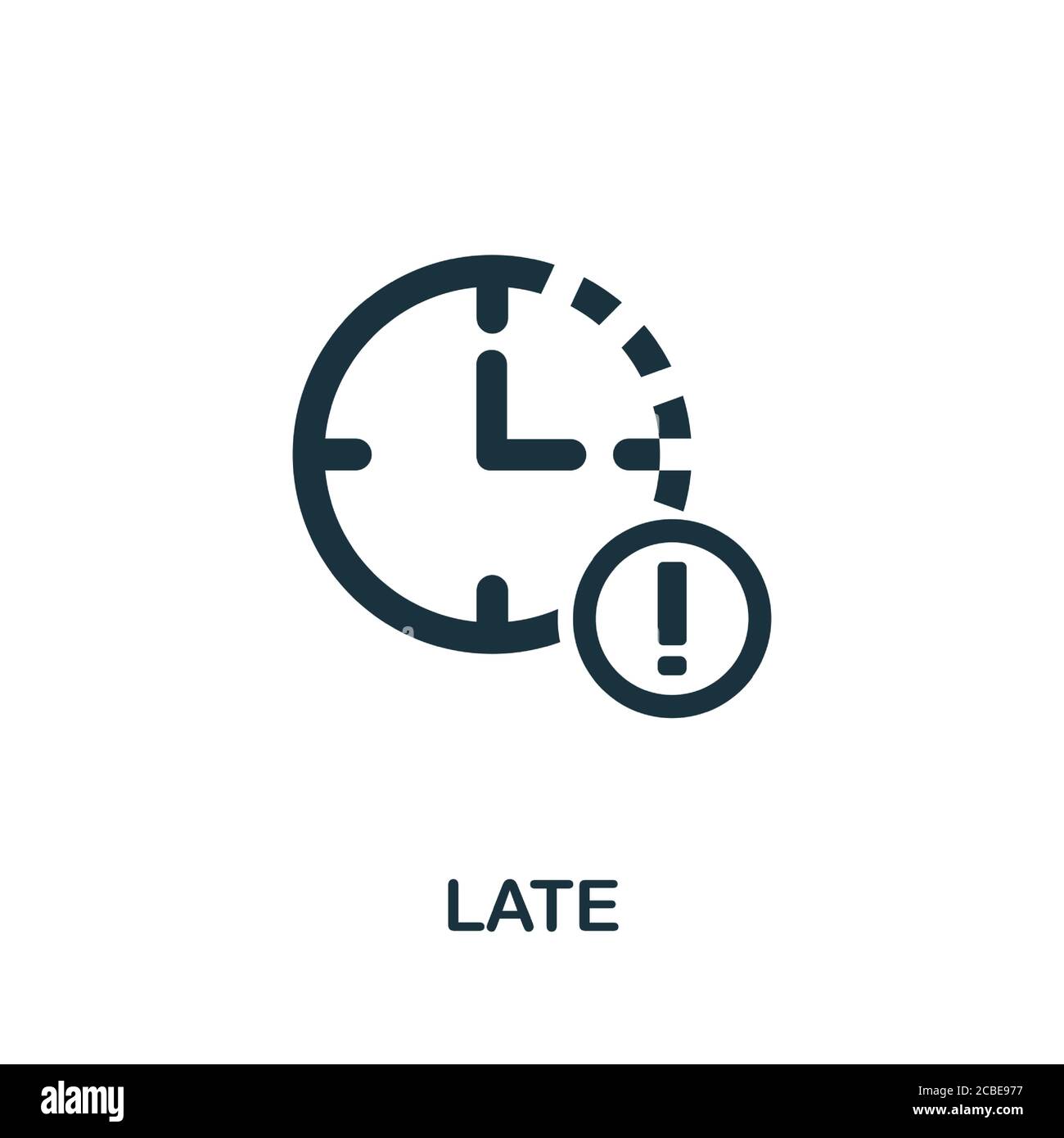 Late icon. Simple element from time management collection. Creative ...