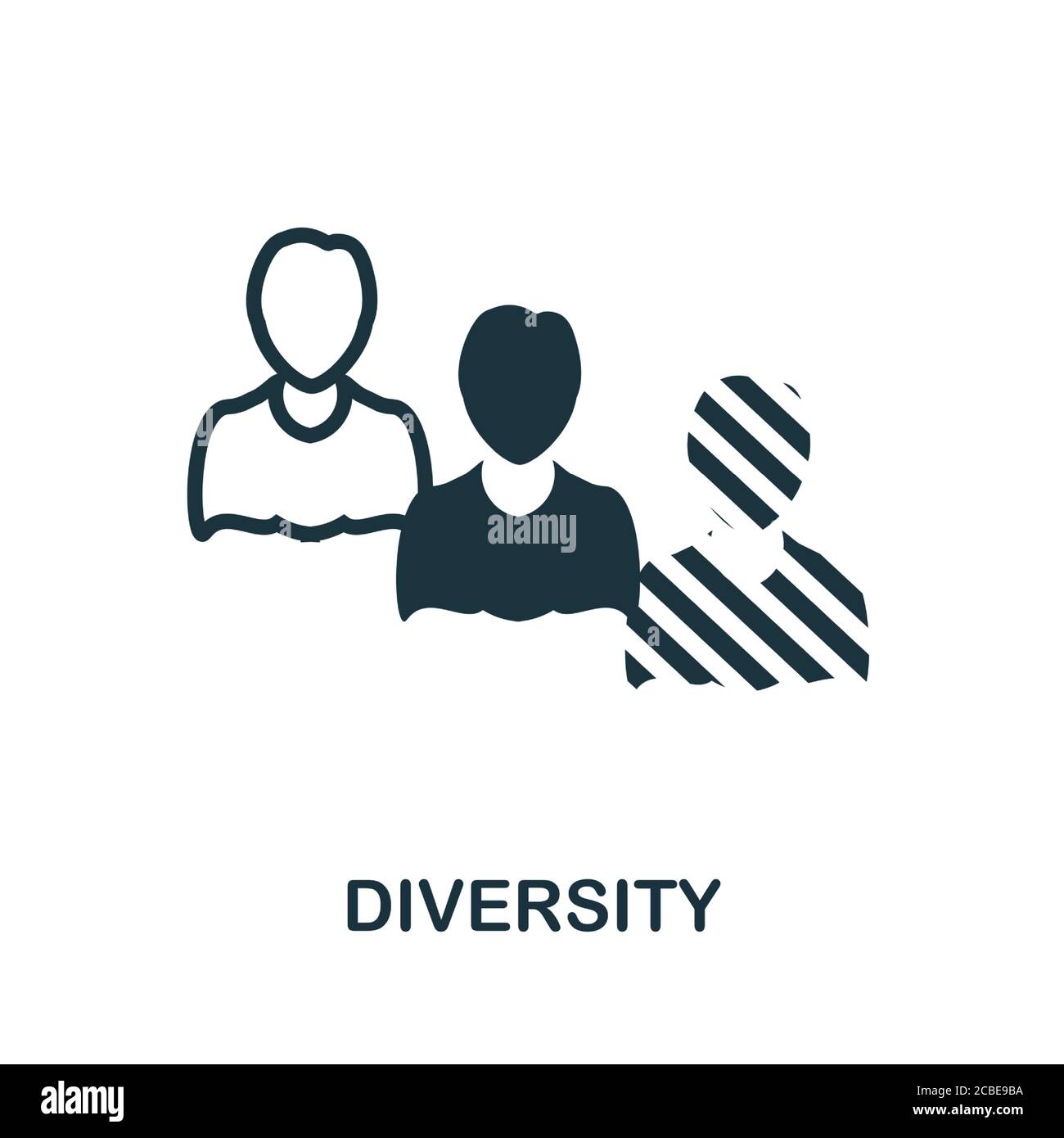 Diversity icon. Simple element from team building collection. Creative ...