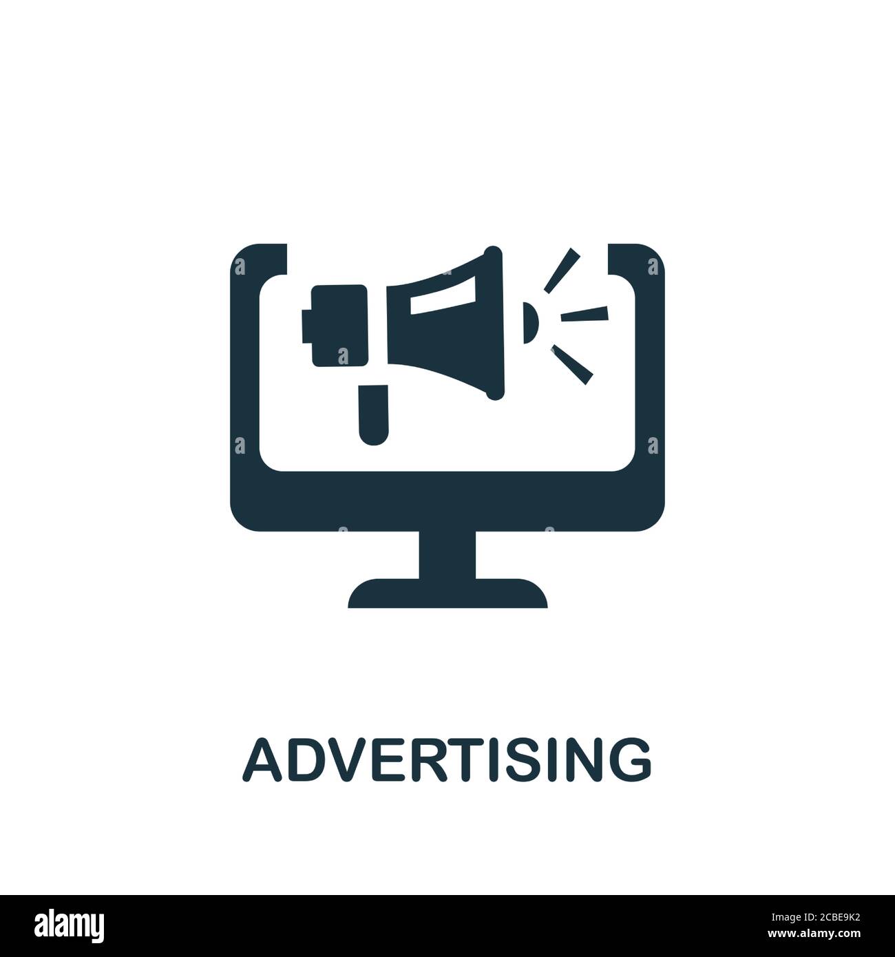 Advertising icon. Simple element from social media collection. Creative Advertising icon for web ...