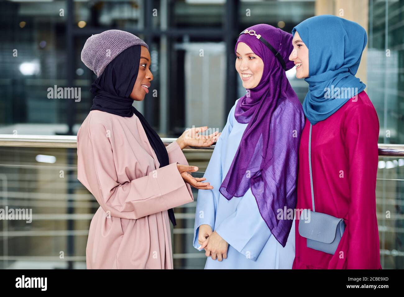 Portrait of multiracial group of muslim business women dressed in ...