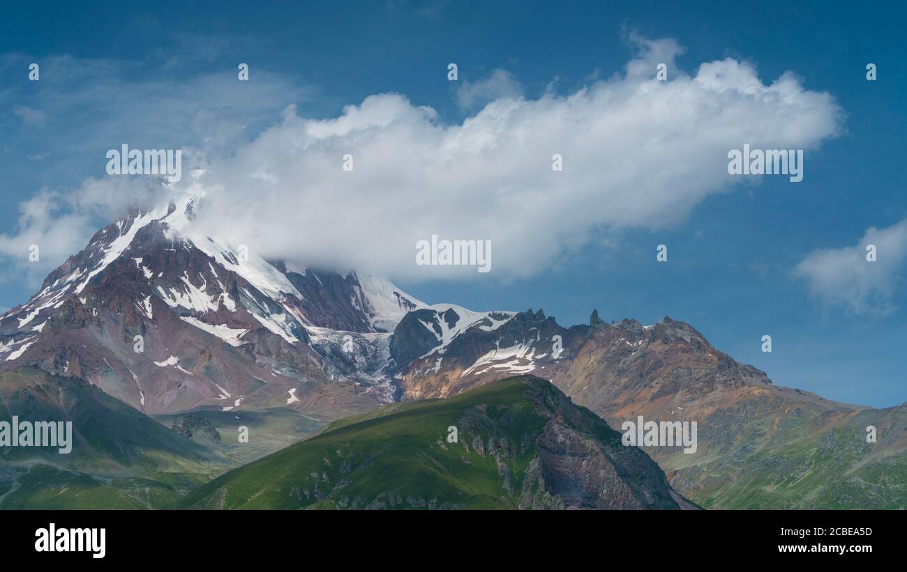 Kazbegi Peak and Glacier, Kazbegi Reserve, Georgian Military Highway ...