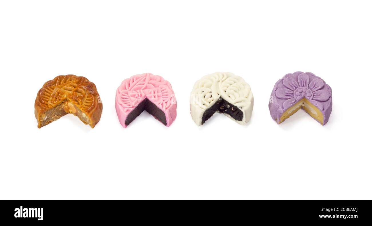 Soft skin mooncake with tea Stock Photo - Alamy