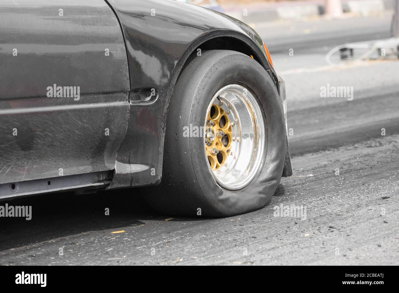 Front wheel drive drag racing car at start line Stock Photo - Alamy
