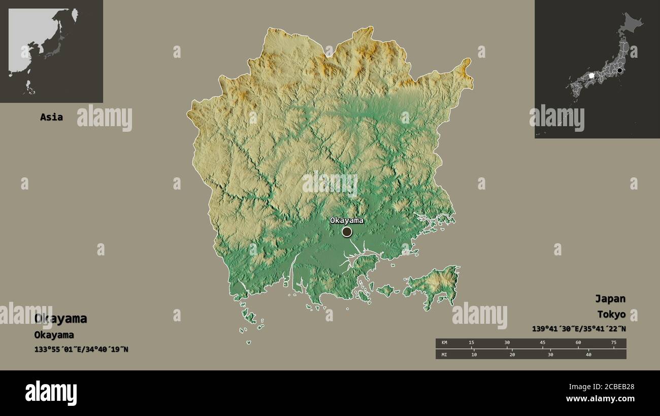 Okayama map hi-res stock photography and images - Alamy