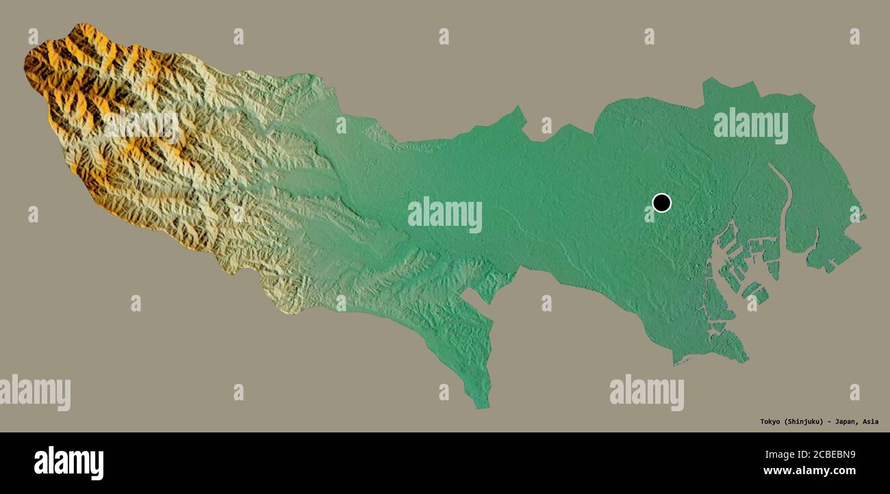 Shape of Tokyo, metropolis of Japan, with its capital isolated on a ...