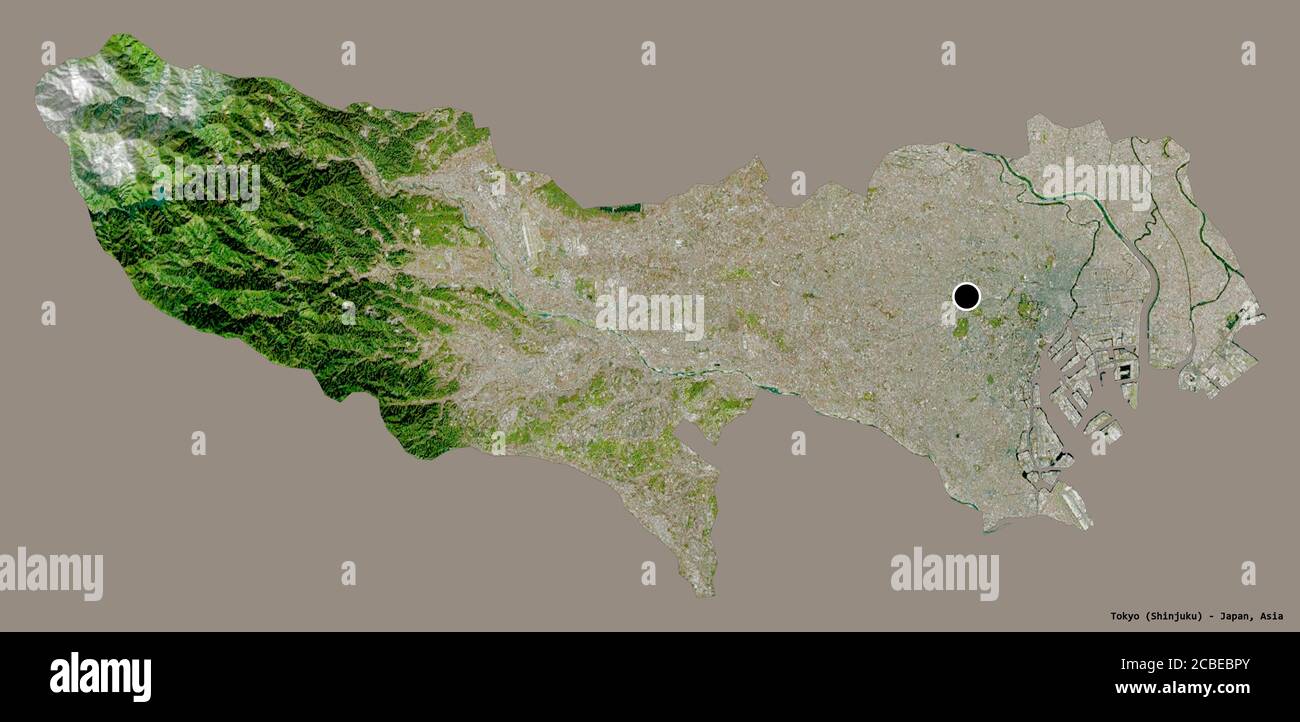 Shape of Tokyo, metropolis of Japan, with its capital isolated on a ...