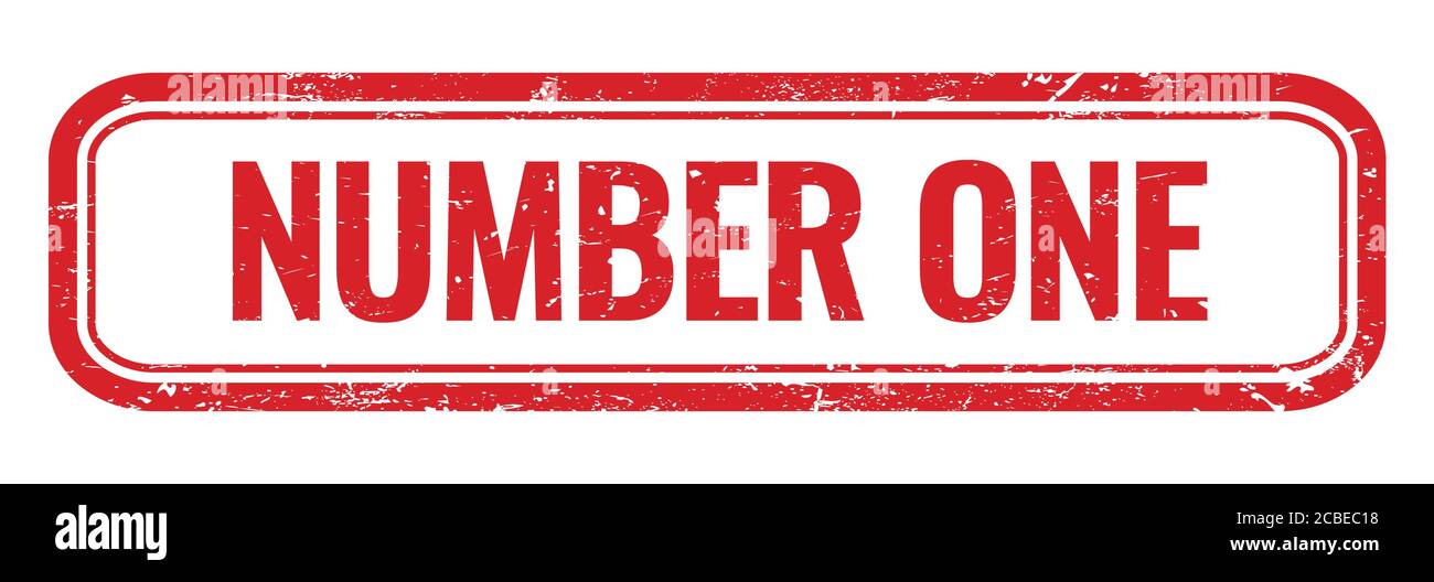 NUMBER ONE red grungy rectangle stamp sign Stock Photo - Alamy