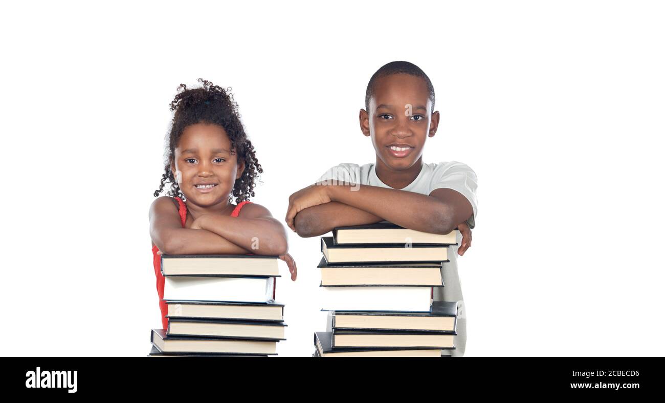 Classmates isolated on a white background Stock Photo - Alamy
