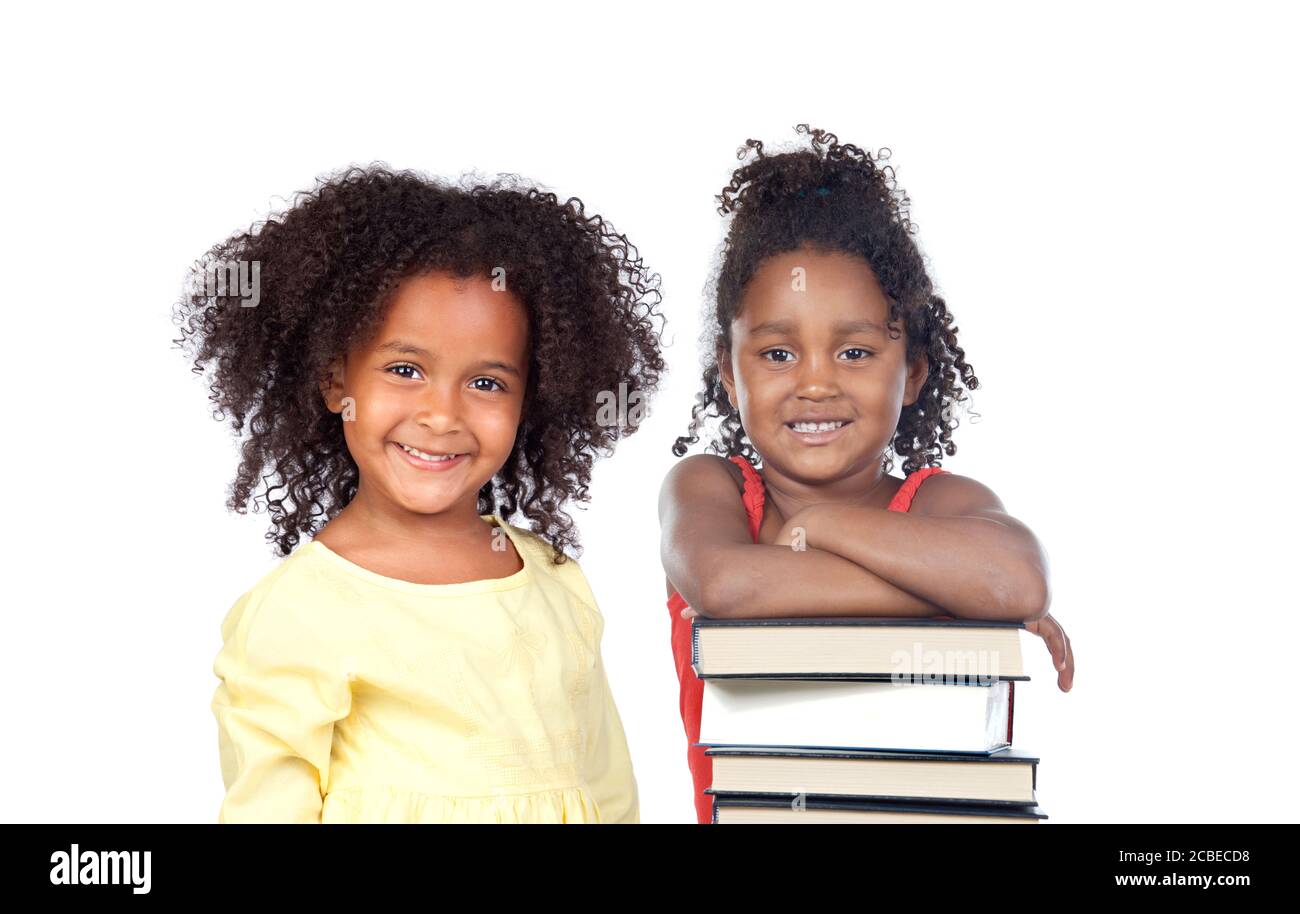 Classmates isolated on a white background Stock Photo - Alamy