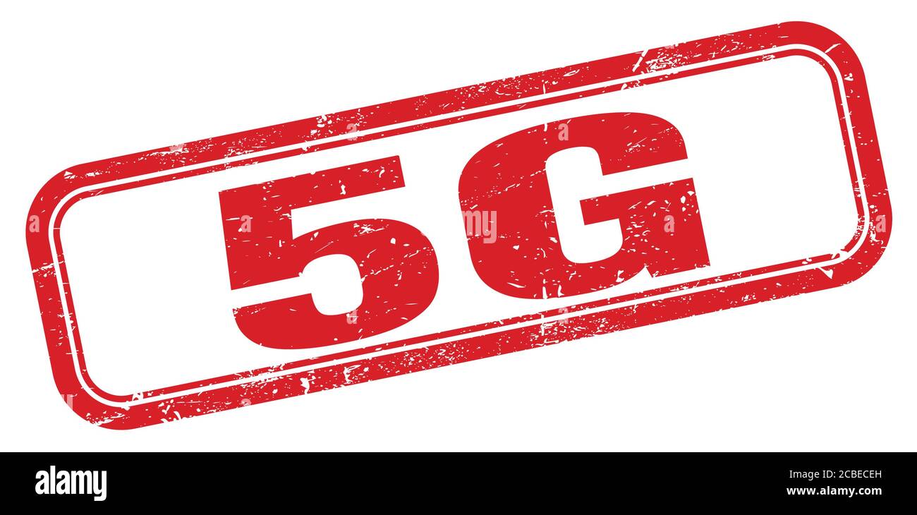 5G red grungy rectangle stamp sign Stock Photo - Alamy