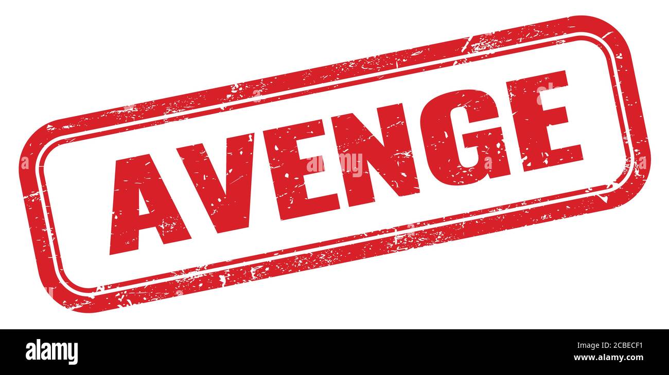 AVENGE red grungy rectangle stamp sign Stock Photo - Alamy