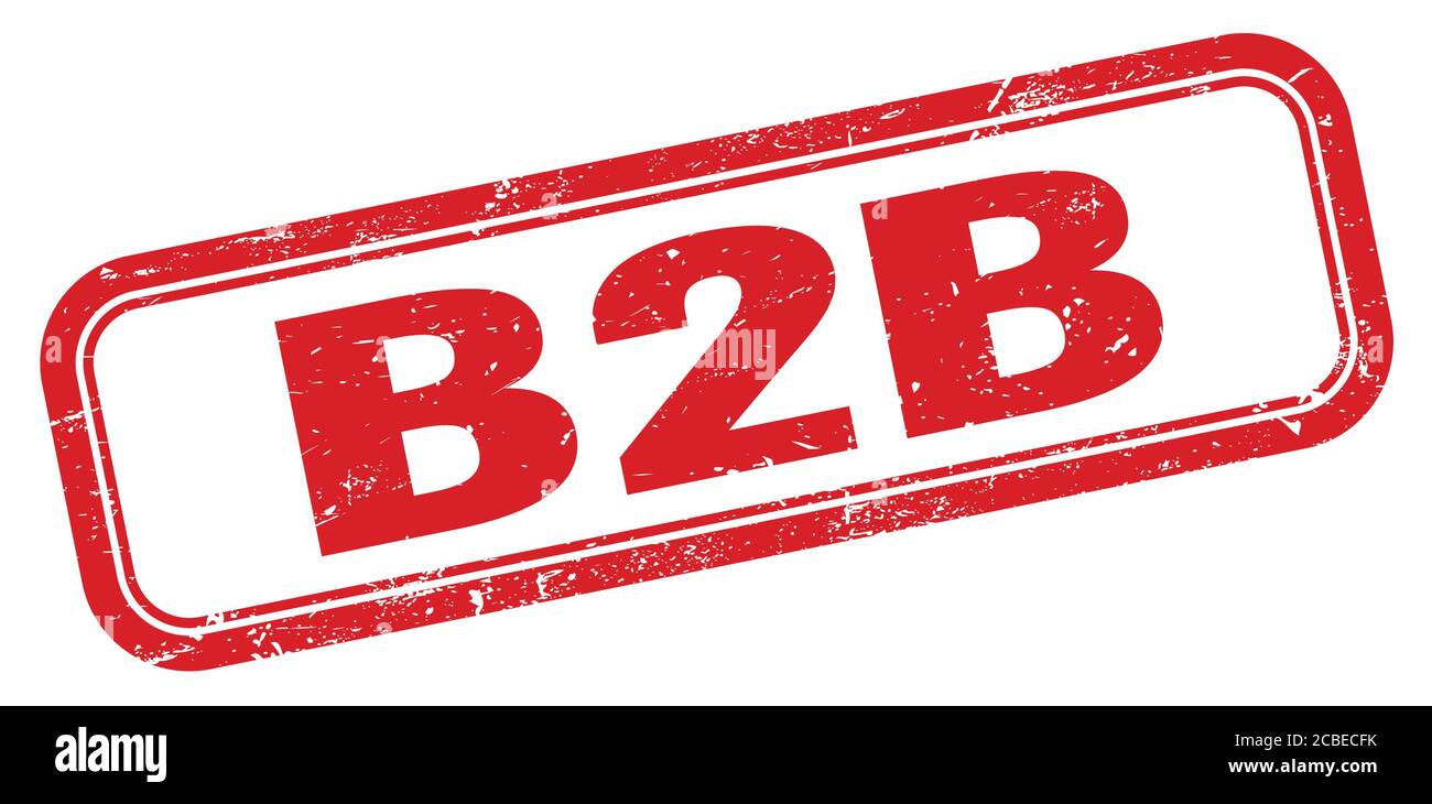 B2B red grungy rectangle stamp sign Stock Photo - Alamy