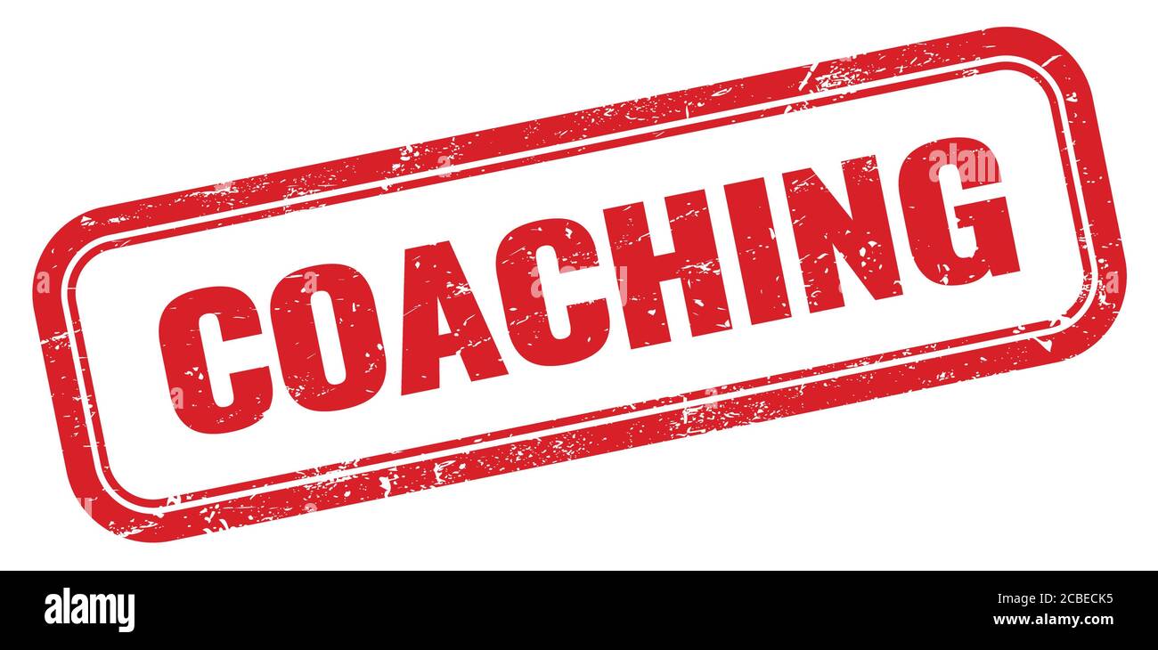 COACHING red grungy rectangle stamp sign Stock Photo - Alamy