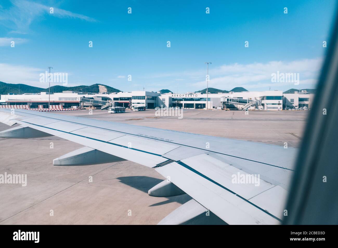 IBIZA, SPAIN - Oct 22, 2019: Plane waiting to leave at ibiza airport ...