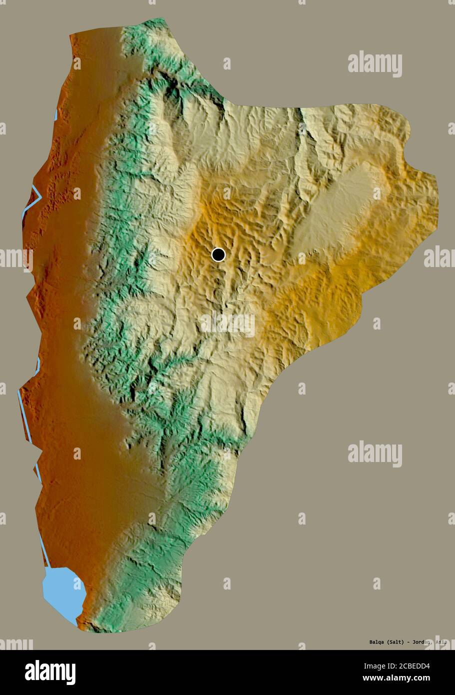 Shape of Balqa, province of Jordan, with its capital isolated on a ...