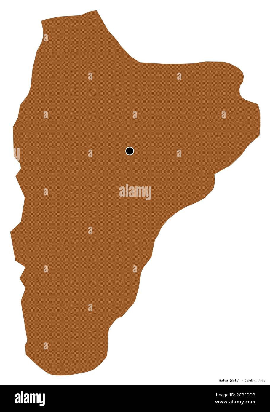 Shape of Balqa, province of Jordan, with its capital isolated on white ...