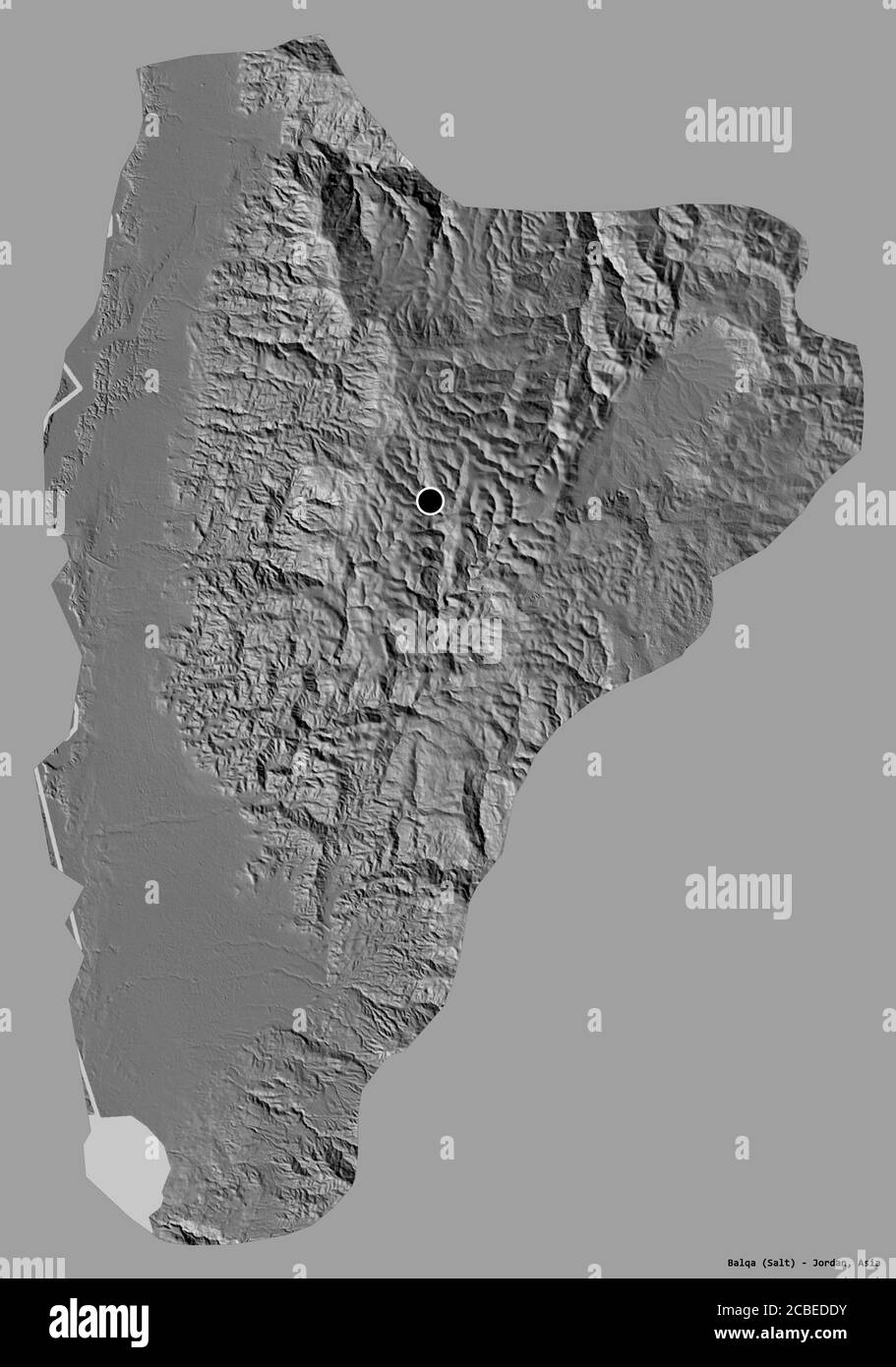 Shape of Balqa, province of Jordan, with its capital isolated on a ...