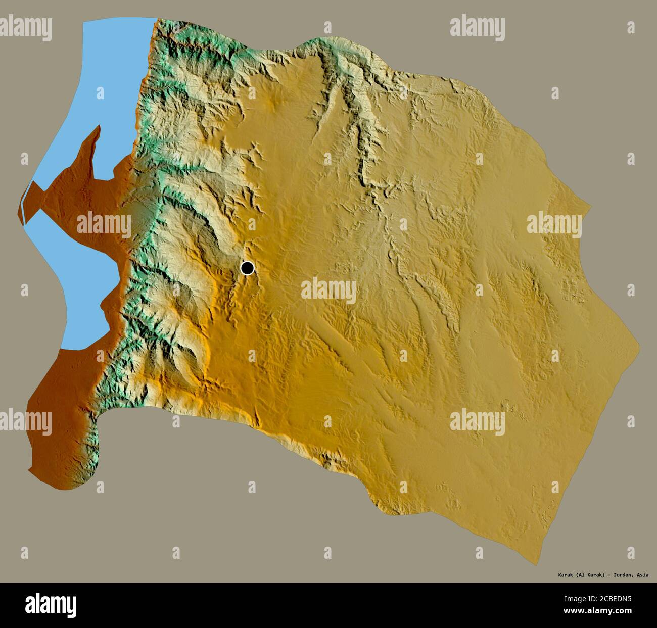 Shape of Karak, province of Jordan, with its capital isolated on a ... Shape of Karak, province of Jordan, with its capital isolated on a ...