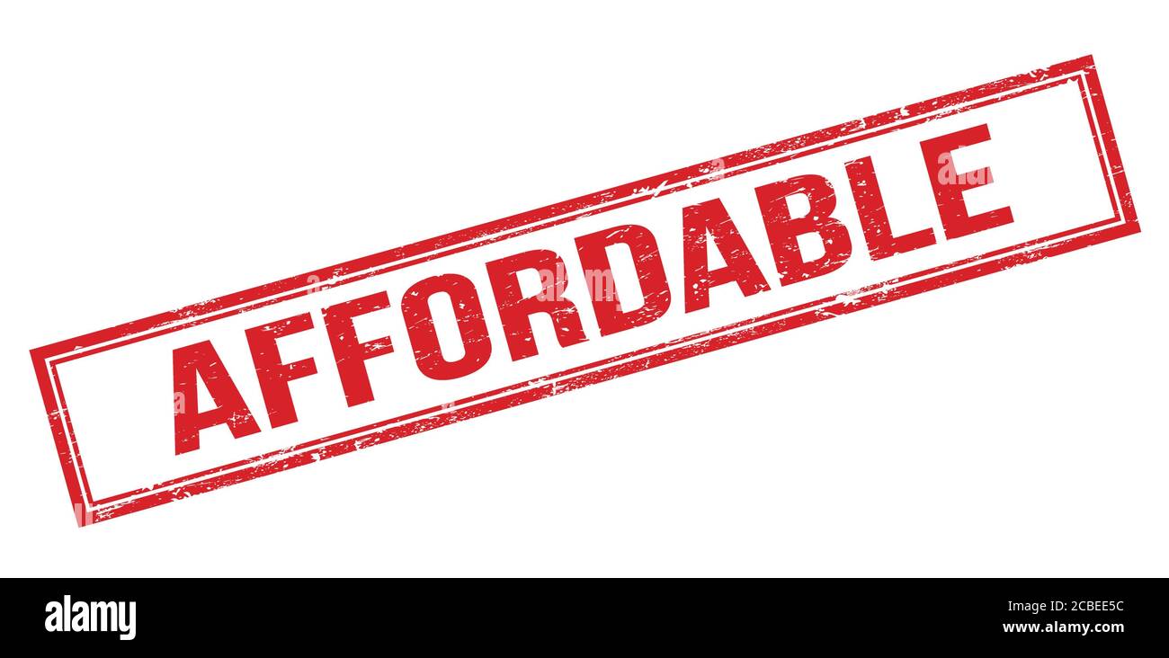 AFFORDABLE red grungy rectangle stamp sign Stock Photo - Alamy