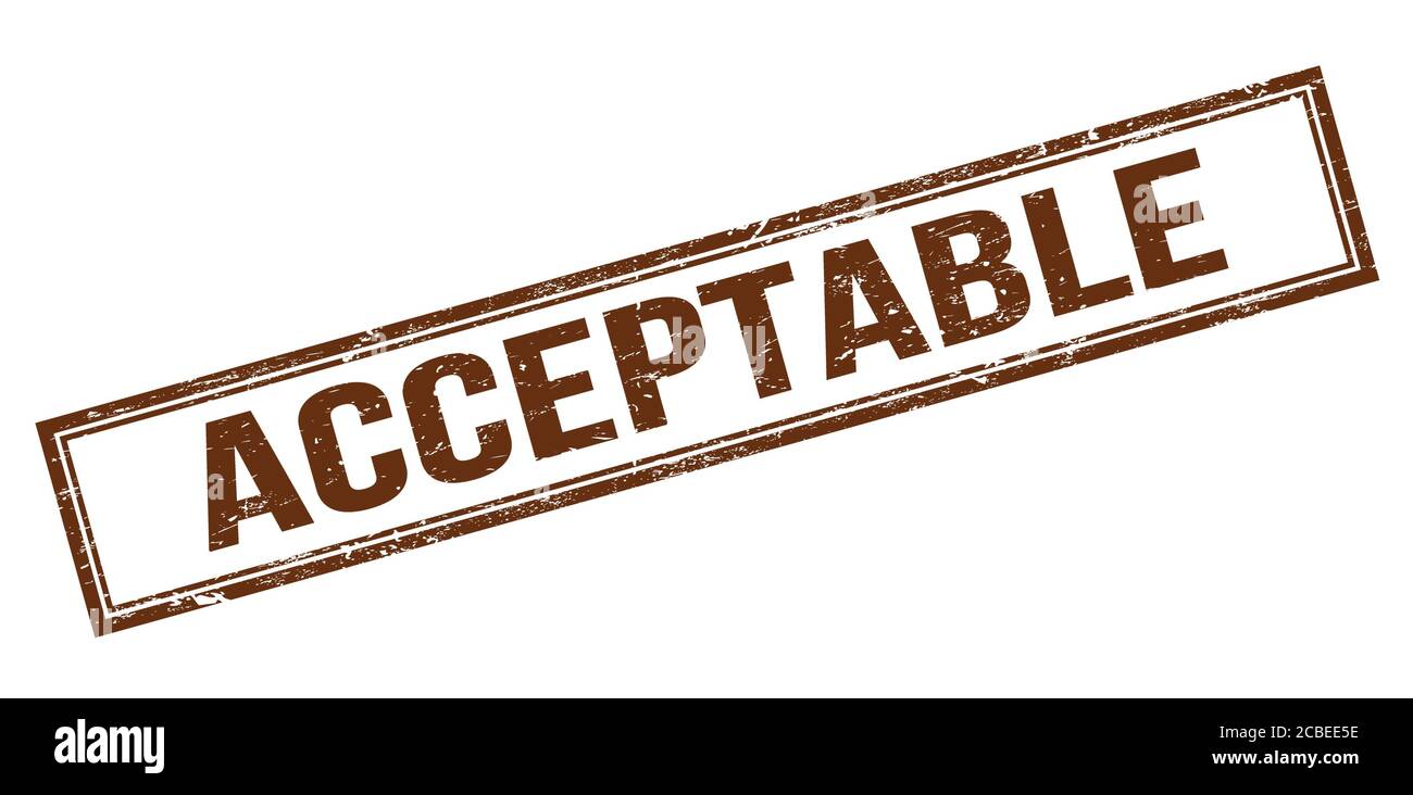 ACCEPTABLE brown grungy rectangle stamp sign Stock Photo - Alamy