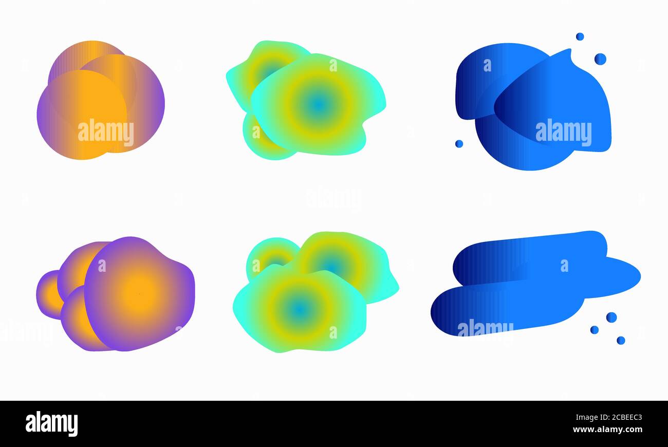 Blots, abstract multicolored drops for design of application ...